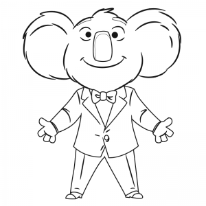 Sing characters movie Ash, Johnny, Meena, Mike free coloring pages to ...