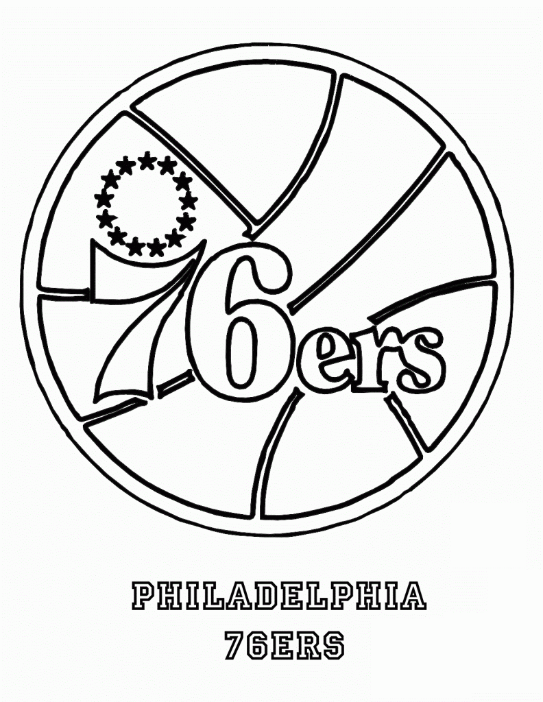 Philadelphia 76ers NBA logo coloring pages printable - Colorpages.org