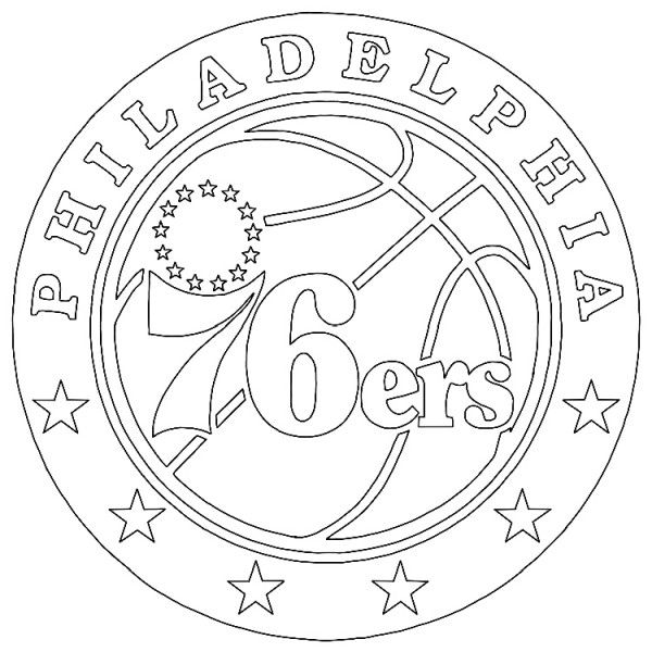 Philadelphia 76ers NBA logo coloring pages printable - Colorpages.org