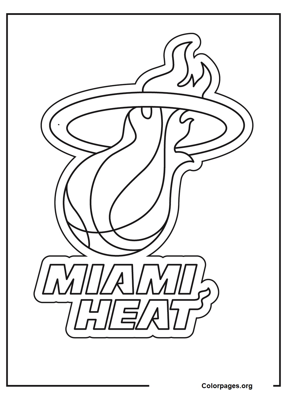 Miami Heat NBA logo coloring pages - Colorpages.org